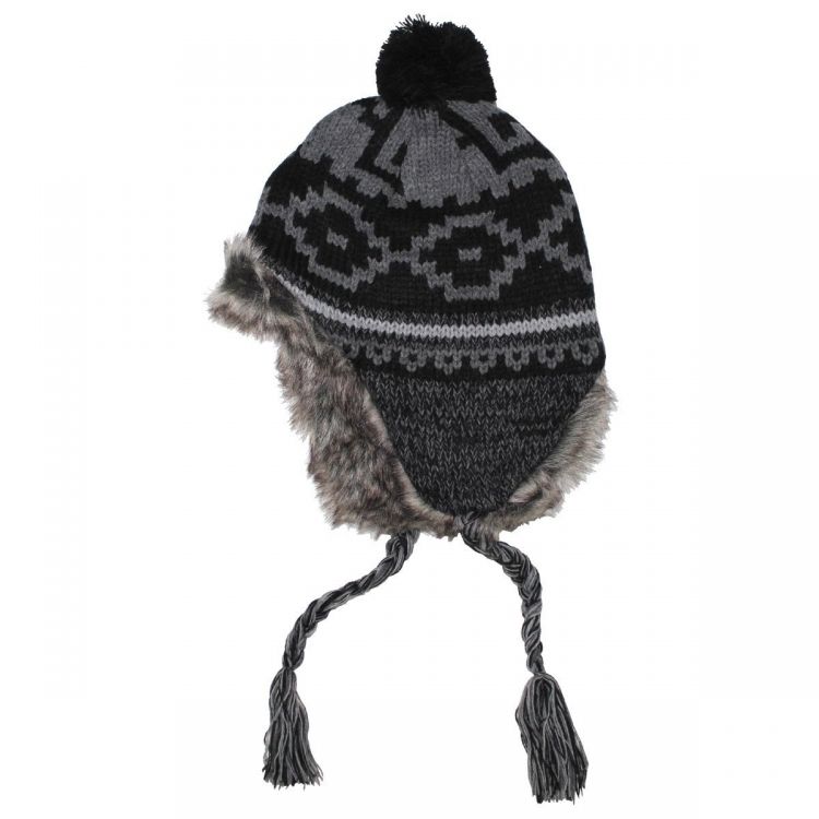 Fox Outdoor Peru Piura Winter Hat Black/Grey - Mökkimies.com