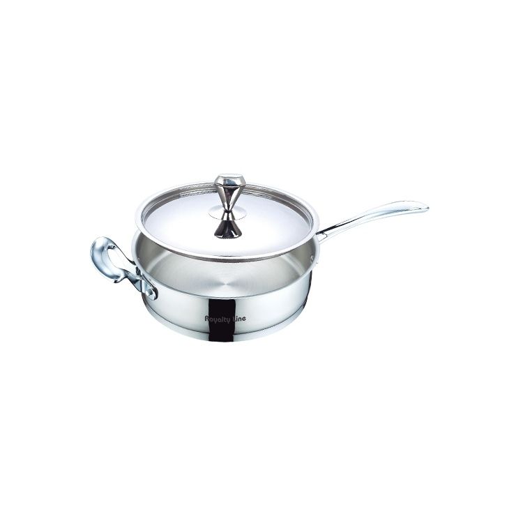 Royalty Line 24cm Stainless Steel Fry Pan with Steel Lid - Mökkimies.com